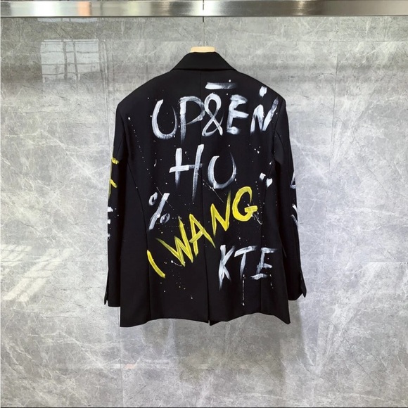Jackets & Coats | Graphic Blazer With Letter Writingsize Largeruns Size ...